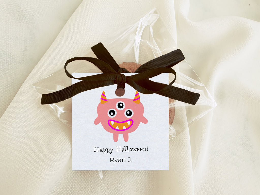Printable Personalized Little Monsters Halloween Gift Tag | Kids Hallo ...