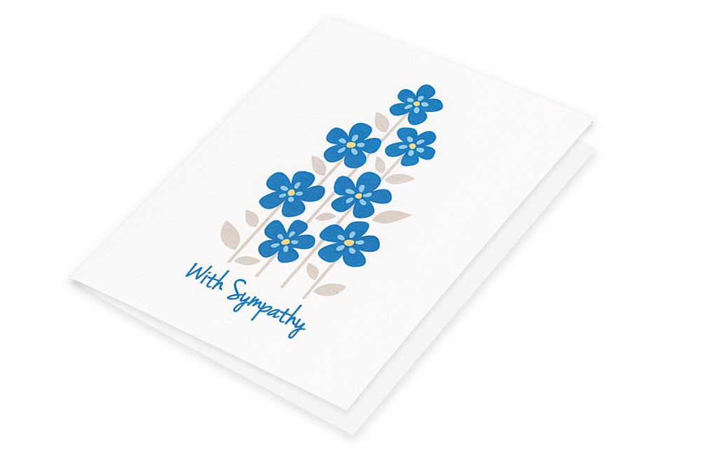 Hand Illustrated Blue Floral Sympathy Card – Chatham Paper