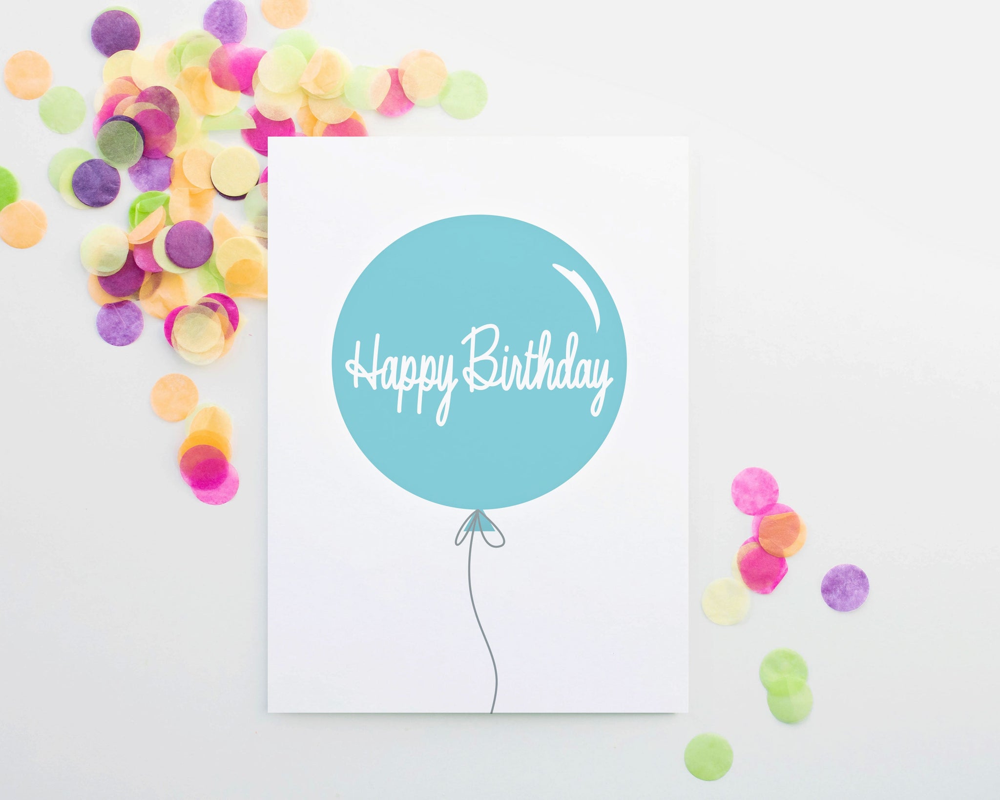 Balloon Birthday Card | Hand Lettered Birthday Card | Gender Neutral B ...